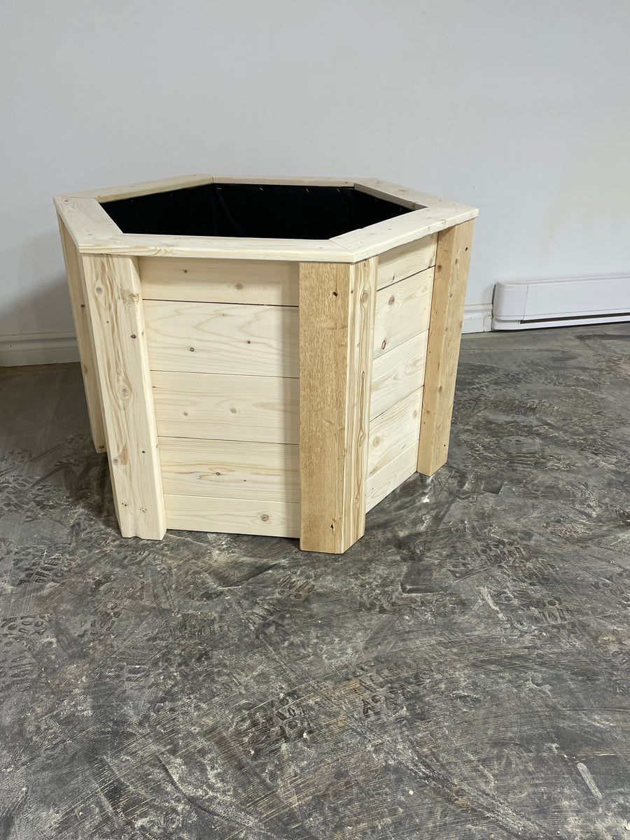 Bac au sol collection rustique (hexagone grand) | Potager du Québec